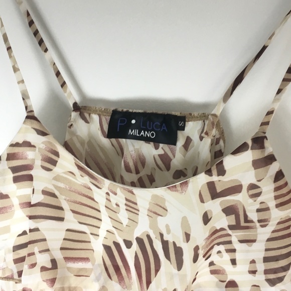P Luca Milano | Tops | P Luca Milano Cheetah Print Ruffle Layered Cami ...